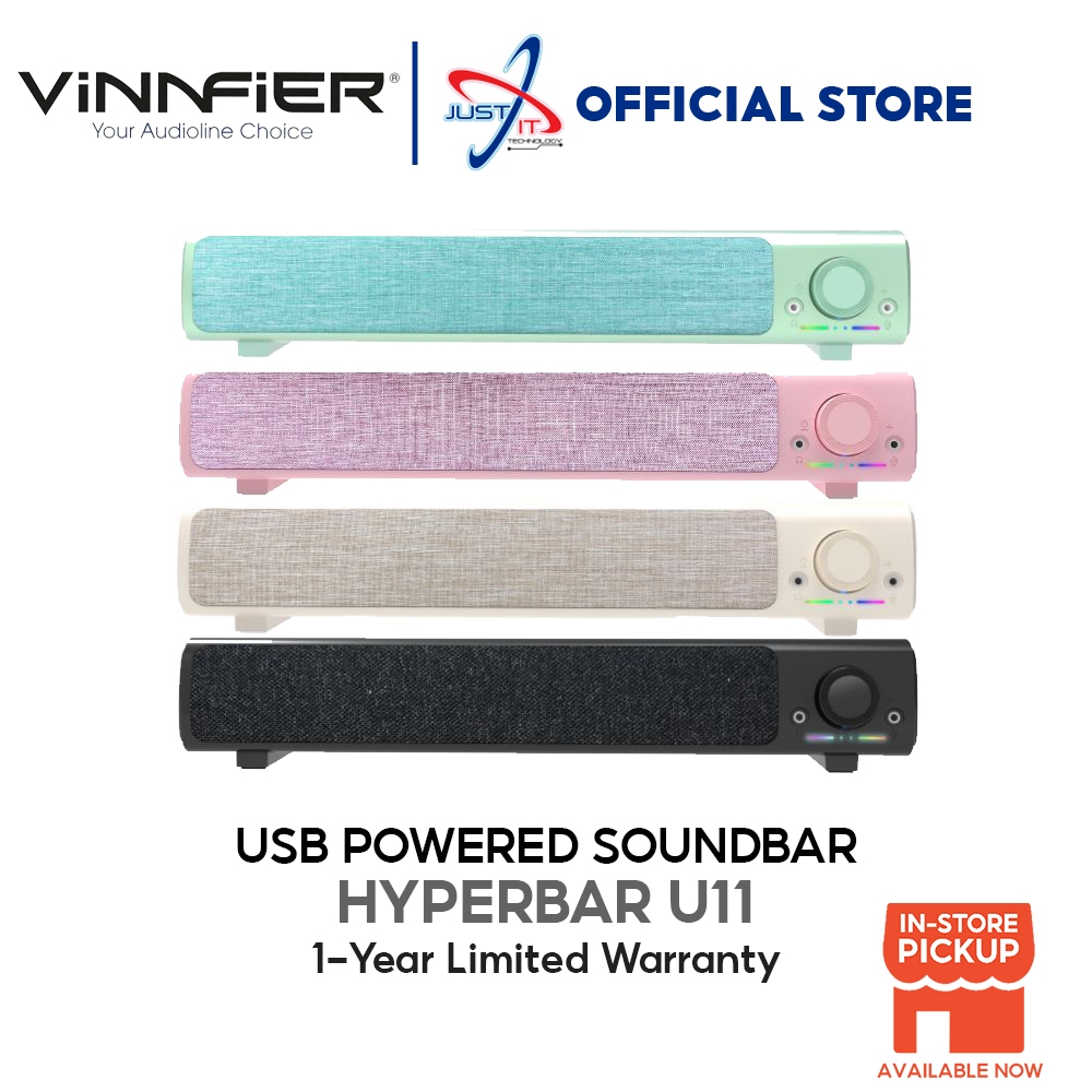 Vinnfier Hyperbar U11 USB Powered Soundbar - Black/Cream/Pink/Light ...