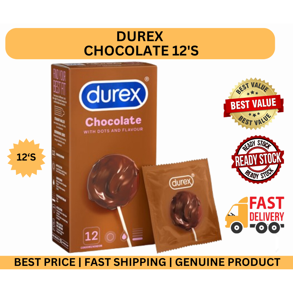 Durex Chocolate Condoms for Man Flavoured Regular Size (52mm x 12's) | Shopee Malaysia