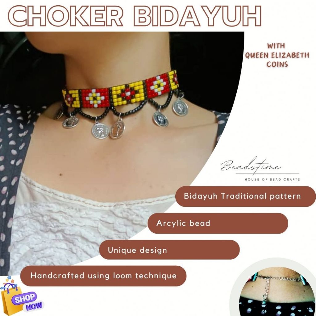 Handcrafted Loom Beaded Choker Bidayuh Necklace/Choker Etnik Bidayuh ...