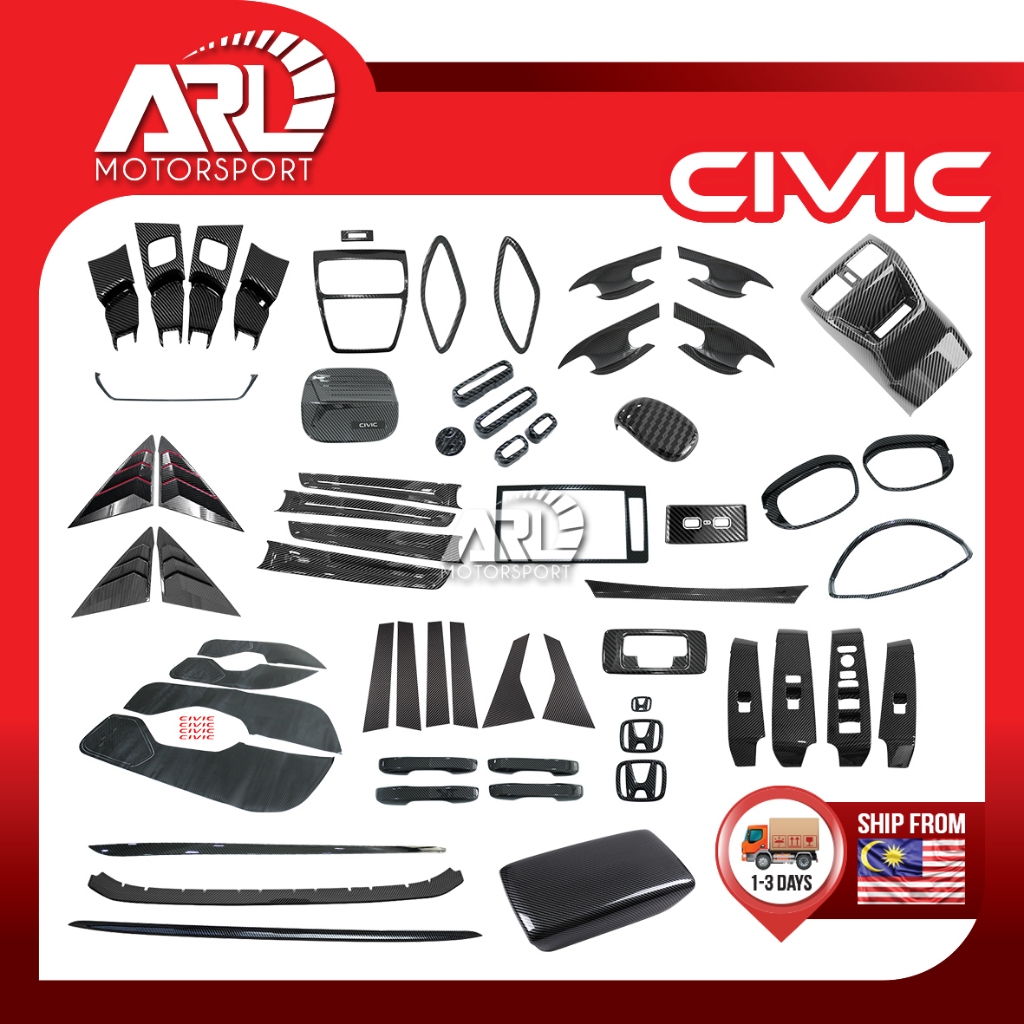 Honda Civic FE 11th Gen Interior Exterior Decoration Carbon Fiber ...
