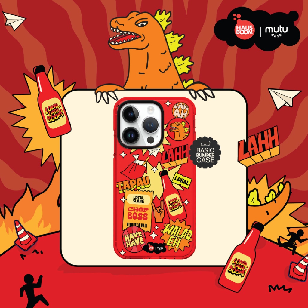 Lah Zilla (Orange) - Hausboom x Mutu Case (Powered by Basic Bumper) Compatible with iP16PROMAX ...