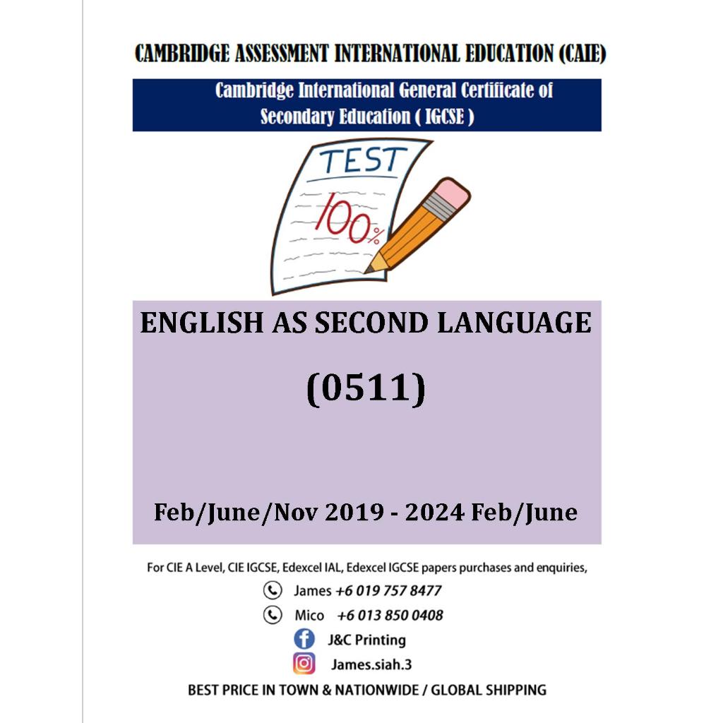 Cambridge Igcse Past Year Papers English Second Language 0511(P 1,2,3,4 ...