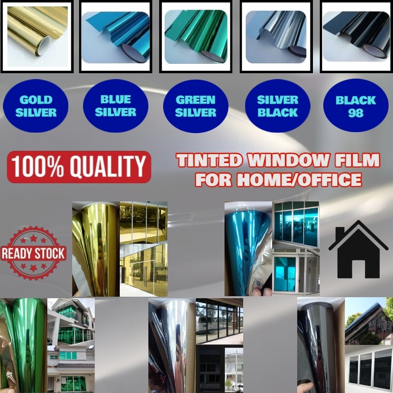 Tinted Rumah Colour Gold Blue Green Silver Black / Tinted Home Office ...