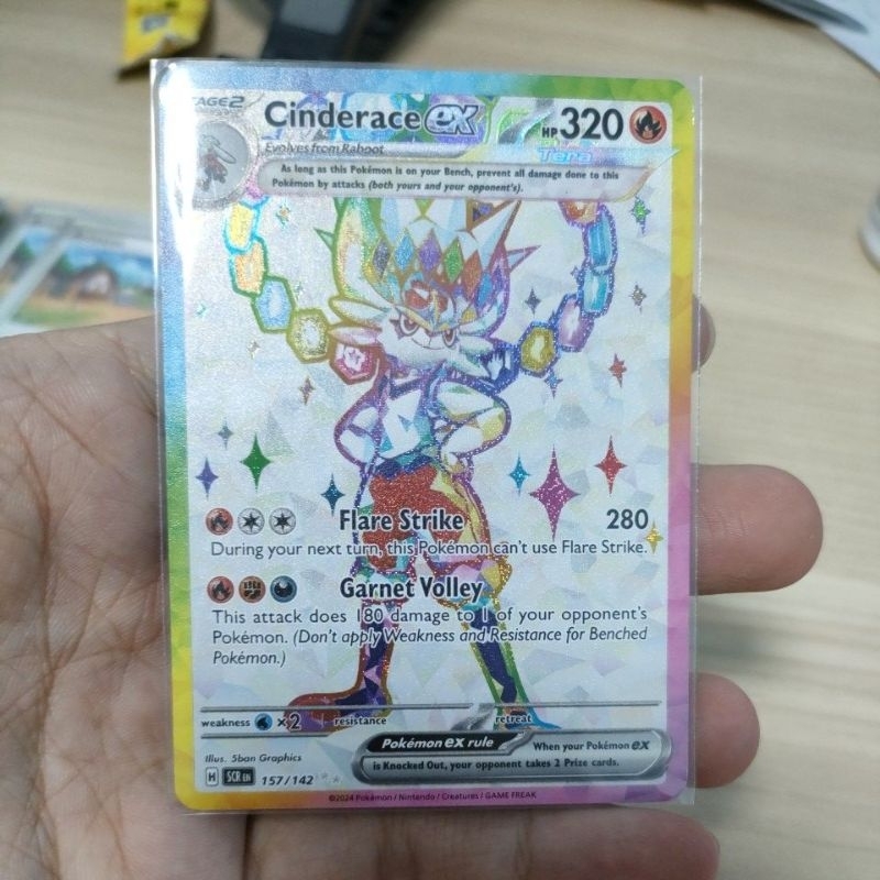 Cinderace Ex 157/142 Full Art Rare Pokemon Tcg Pokemon Card Scarlet ...