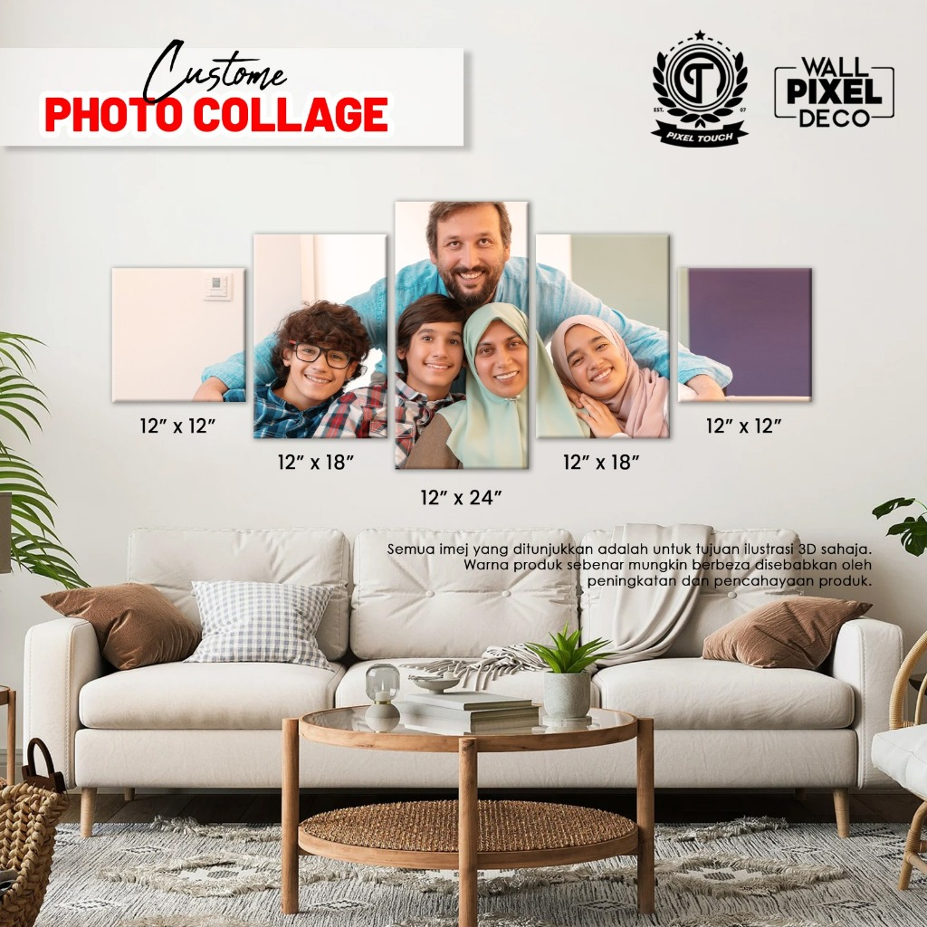 Frame Custom Photo Collage Minimalist 1Set 5pcs High Quality Seni ...