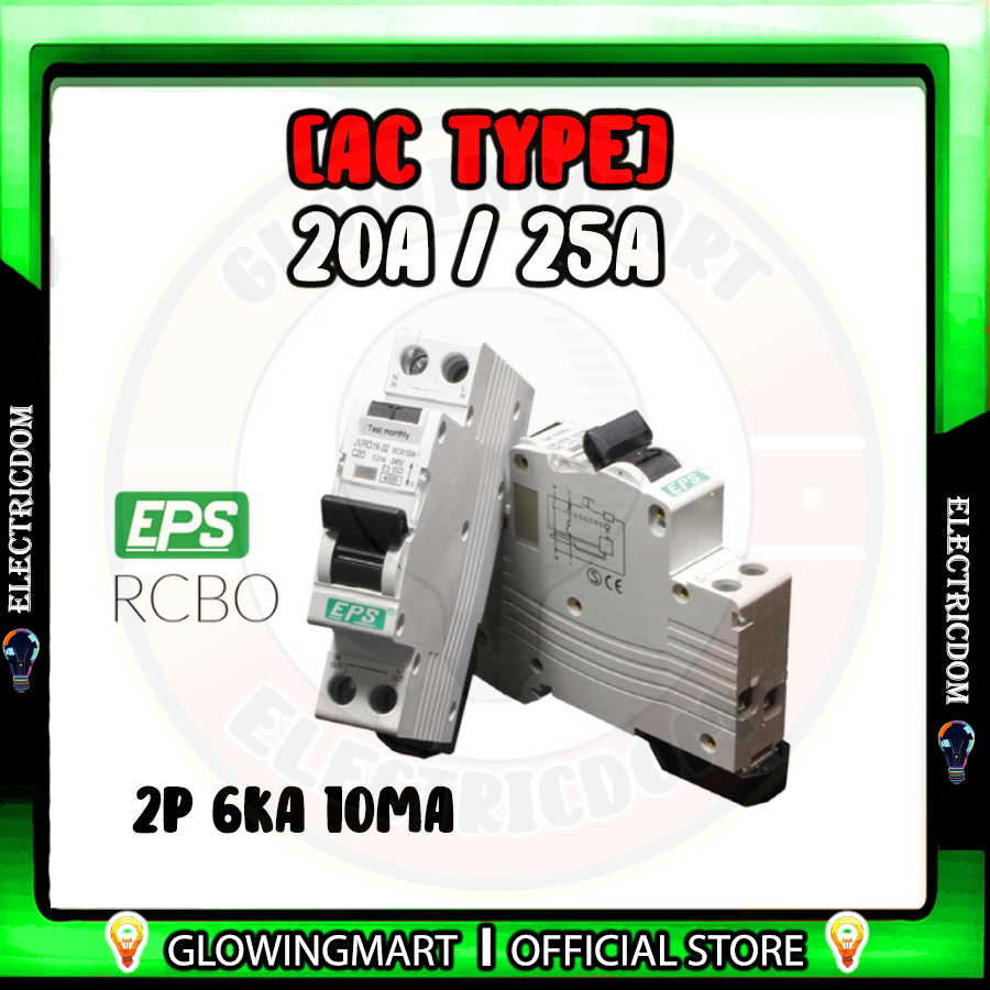 EPS 16A 20A 25A 32A 2P 10mA 6kA RCBO Type AC | Shopee Malaysia