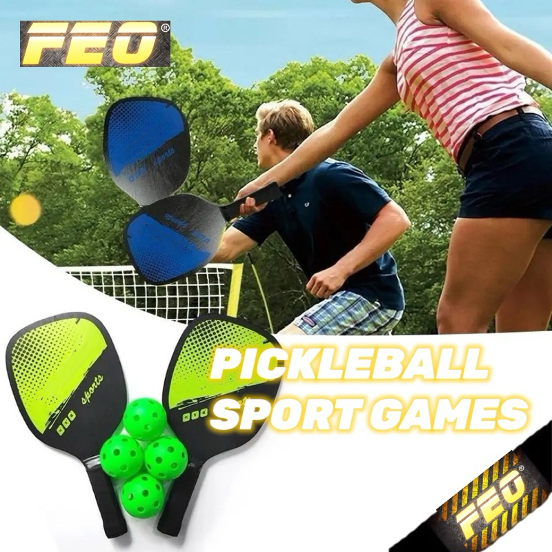 FEO Pickleball Rackets Set Pickleball Paddle Set of 2 Rackets Balls ...