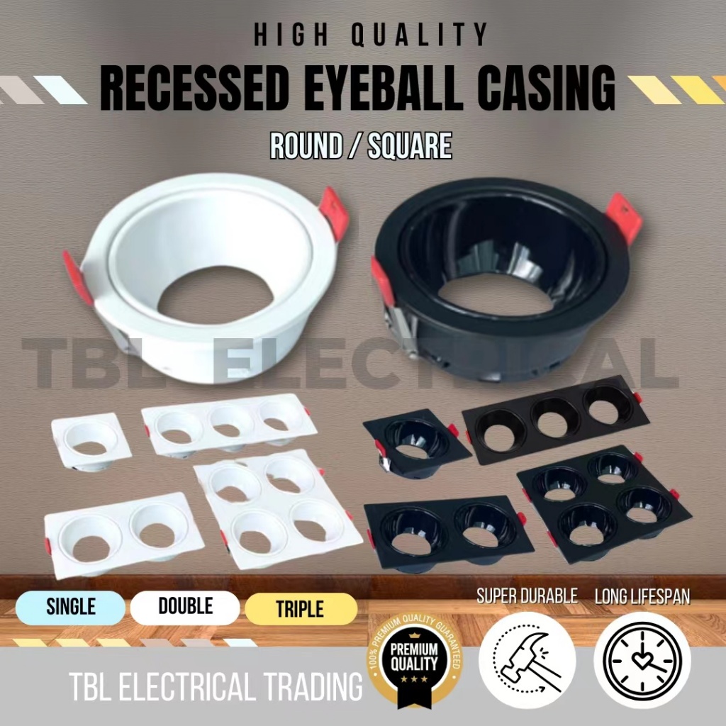 🔥READY STOCK🔥LED Recessed Eyeball Casing/Fitting Round Square GU10 ...