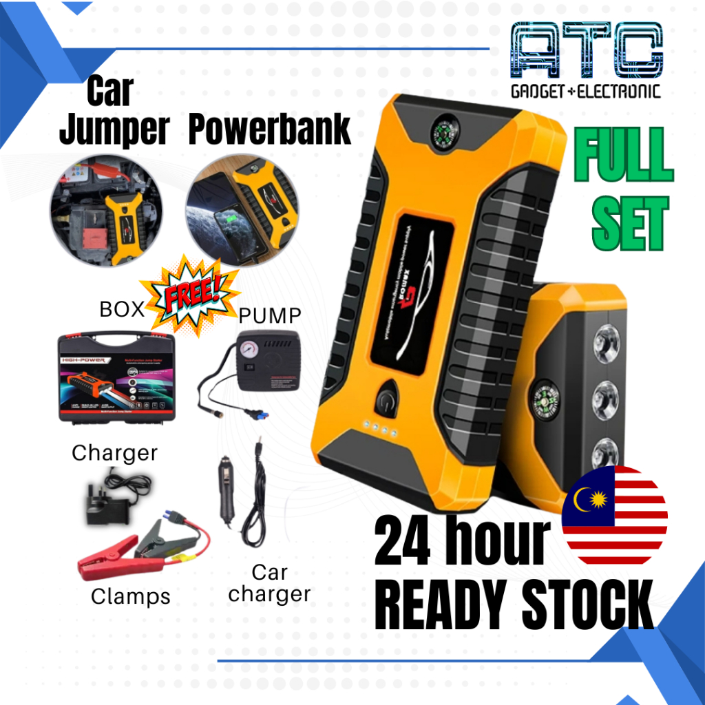 ATC Set Penghidup Enjin Kereta Motor Dengan Pam Angin Car Jump Starter ...