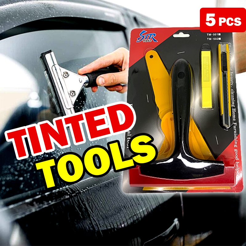 Tinted Tools Kit [5pcs] car house tint window film scraper | Shopee ...