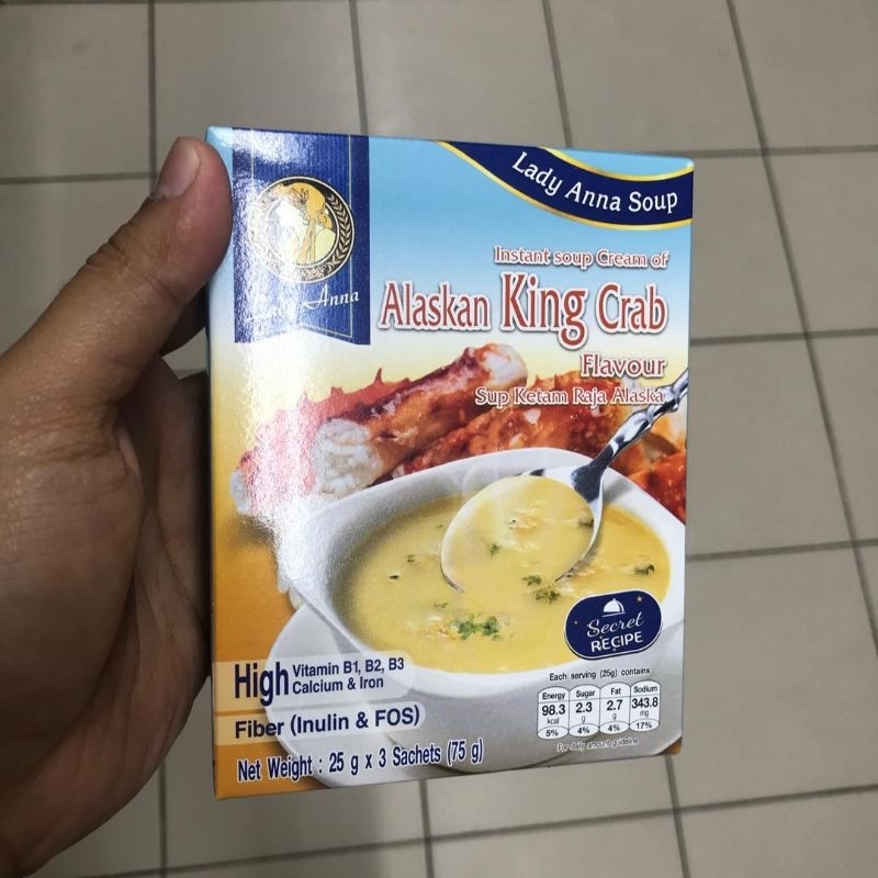 Lady Anna Instant Soup Cream of Alaskan King Crab Sup Raja Ketam Alaska ...