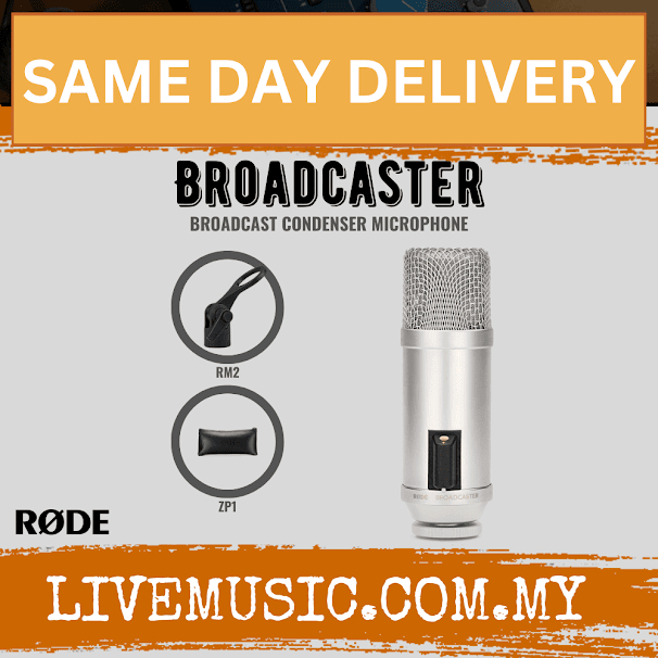Rode Broadcaster Large-diaphragm Broadcast Condenser Mic with On-Air ...