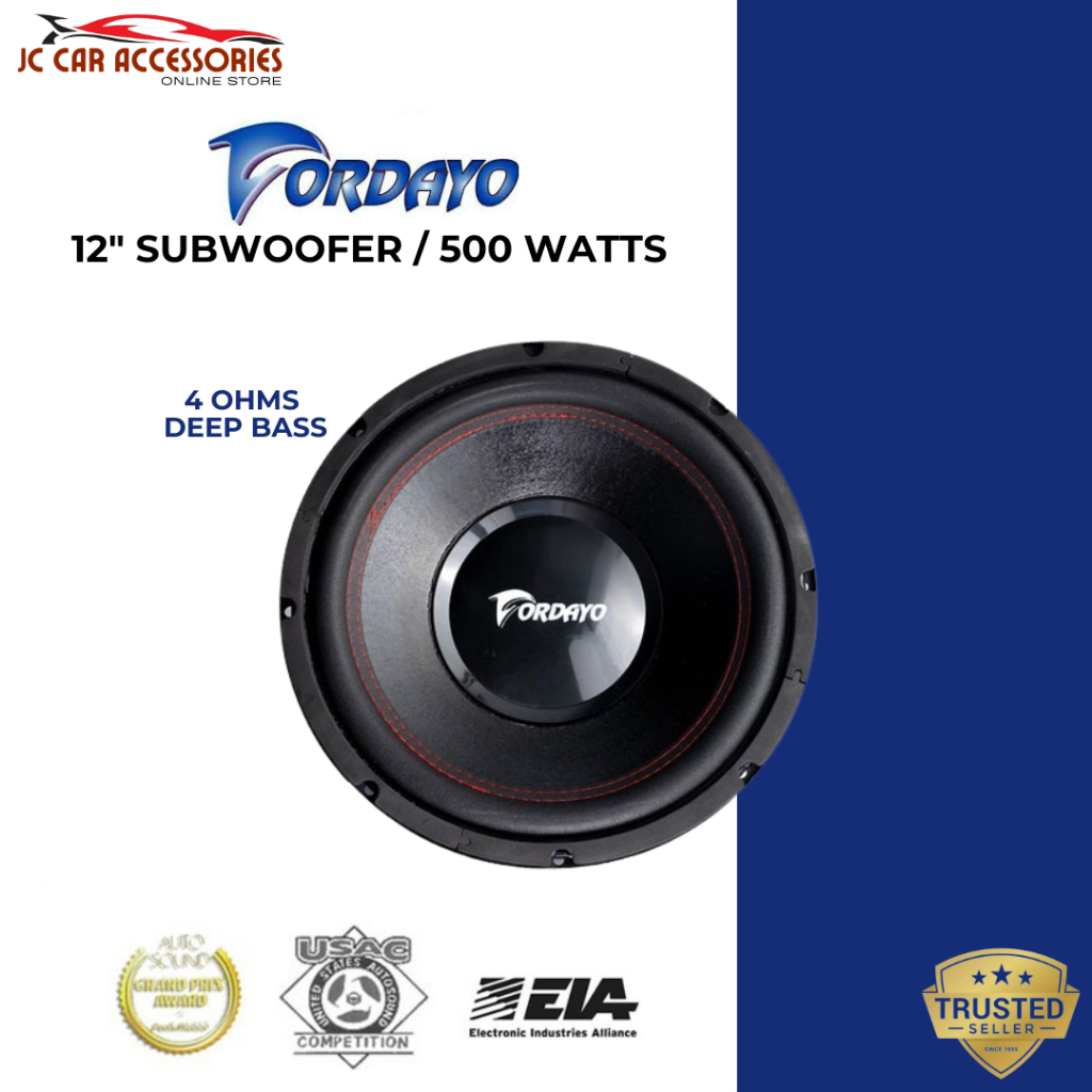 Fordayo 12'' Inch Subwoofer Red Line Car Audio Speaker Deep Bass 500Watts Woofer Kereta | Shopee ...