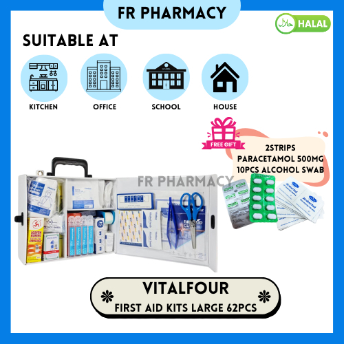 VITALFOUR FIRST AID KIT (ITEMS 62 PCS) LARGE. EXPIRY DATE : 29/11/2026 ...