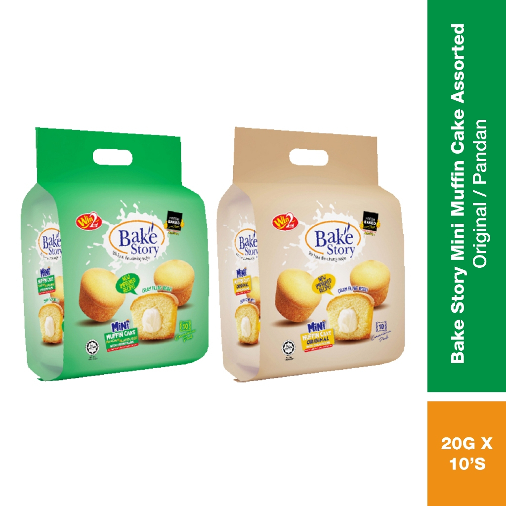 Win Win Bake Story Mini Muffin Cake Assorted Original / Pandan (20g x ...