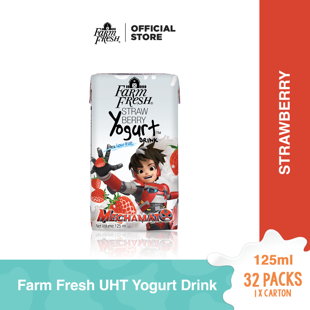 Farm Fresh UHT Yogurt Drink Strawberry 125ml x 32 Packs | Shopee Malaysia