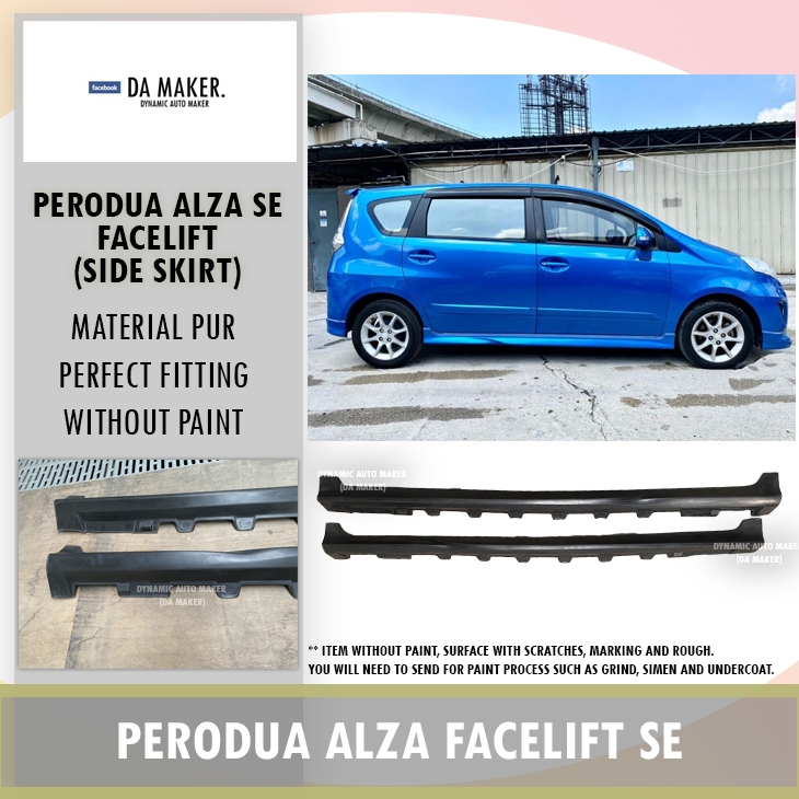 【Ready Stock】PERODUA ALZA SE 2 ALZA FACELIFT ALZA 14-18 SIDE SKIRT ...