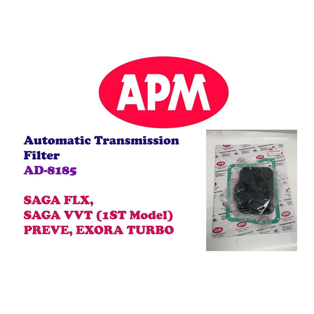 SAGA FLX CVT, SAGA VVT 1ST GEN, PREVE, EXORA TURBO ATF FILTER AD-8185 ...