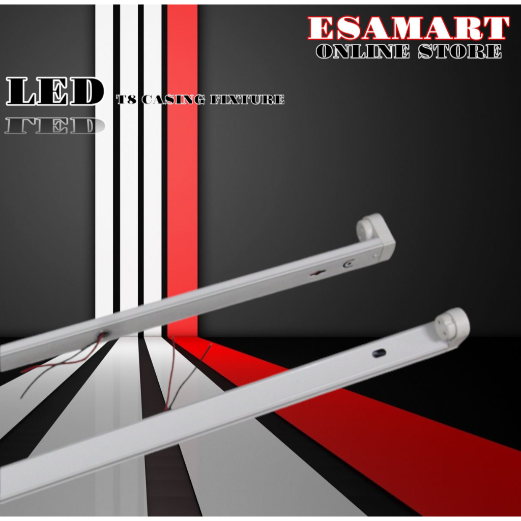 LED T8 Casing Fixture 4FT/2FT Single/Double Light Casing Lampu ...