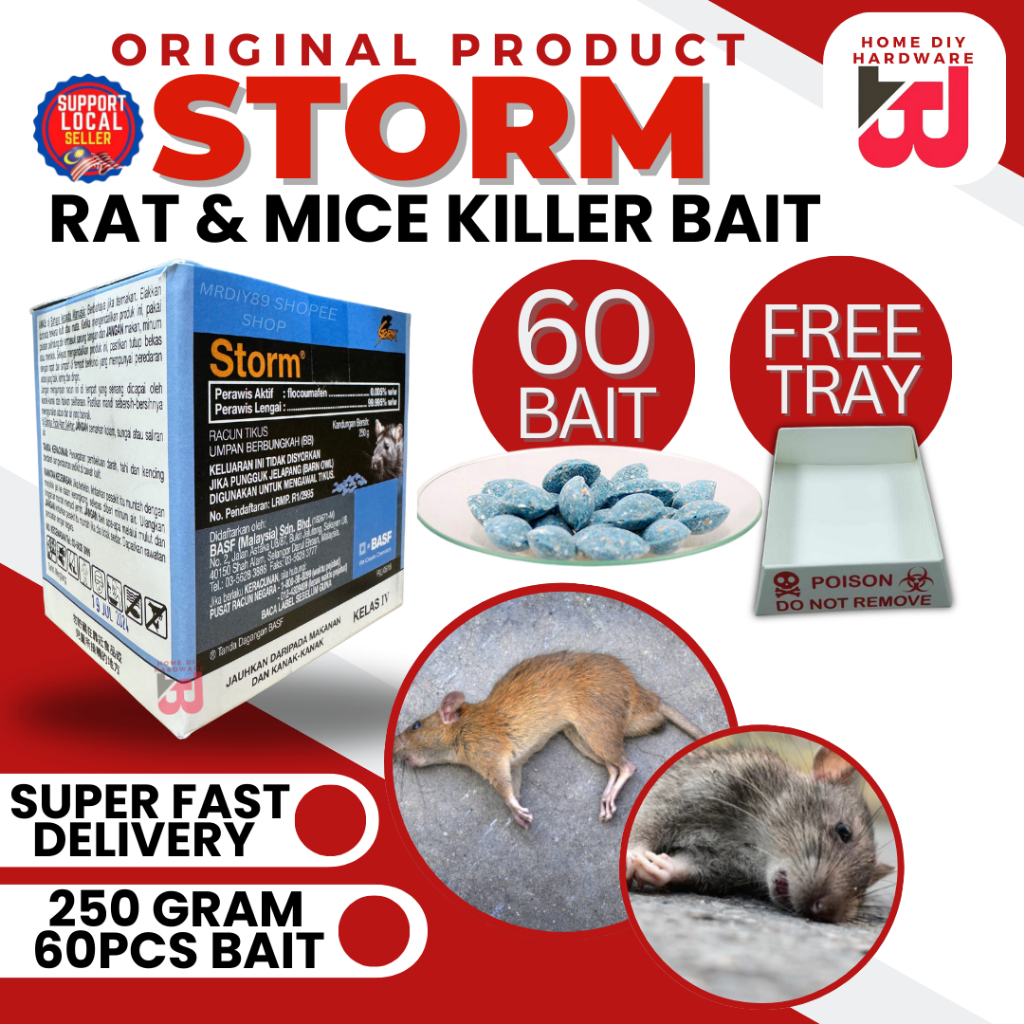 Storm Umpan Tikus Rat Mice Bait Hapus Tikus Effective Rat Bait | Shopee ...