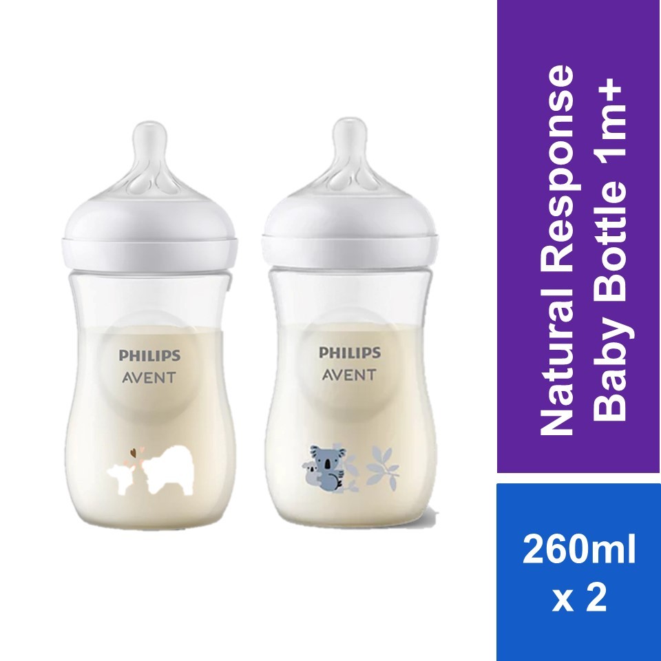 [Bundle of 2] Philips Avent Natural Response Baby Bottle 1m+ (9oz/260ml ...