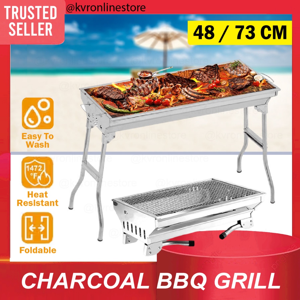 Stainless Steel Foldable Barbecue Grill Portable BBQ Charcoal Grill ...
