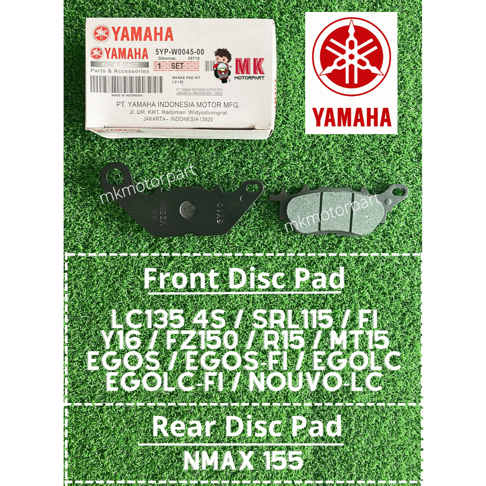 [5YP] FRONT DISC BRAKE PAD LC135 4s / SRL115 / FZ150 R15 Y16 MT15 ...