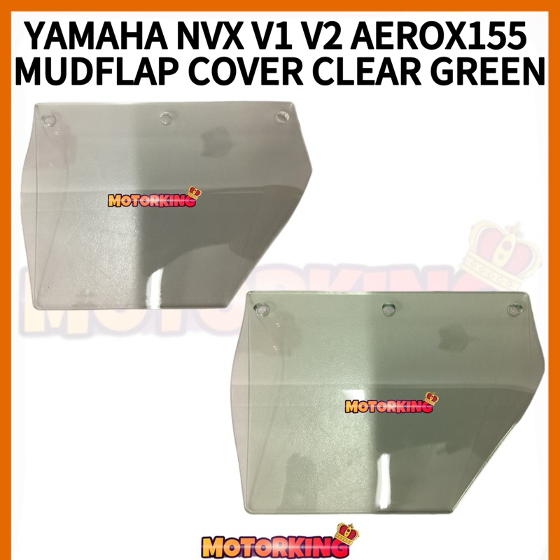 YAMAHA NVX V1 V2 AEROX155 MUDFLAP COVER CLEAR GREEN JERNIH PLUG N PLAY ...