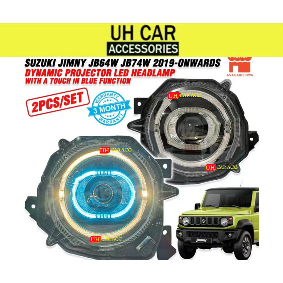 Suzuki Jimny JB64W JB74W 2019 - Onwards Dynamic Projector Led Headlamp With A Touch In Blue ...