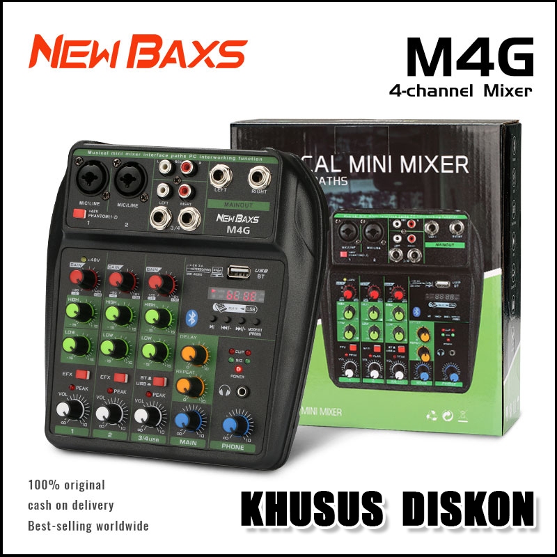 New Baxs Pengadun audio M4G DJ 4 saluran menyokong bekalan kuasa ...