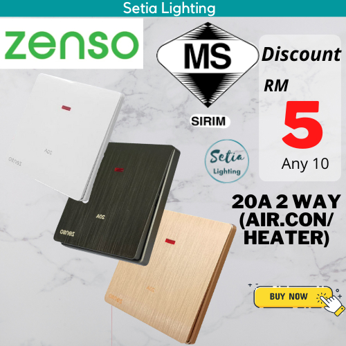 SIRIM ZENSO Grande Type C A USB CAT 6 20A 2 Way Switch Black Gold ...