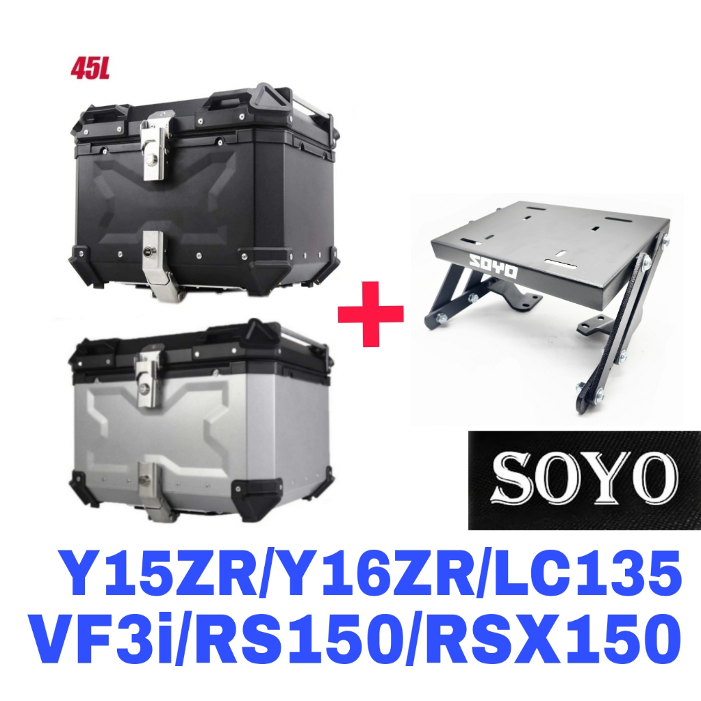 Monorack SOYO + Box Alloy 45L Aluminum Yamaha LC135 LC Fi V8 Y15ZR ...