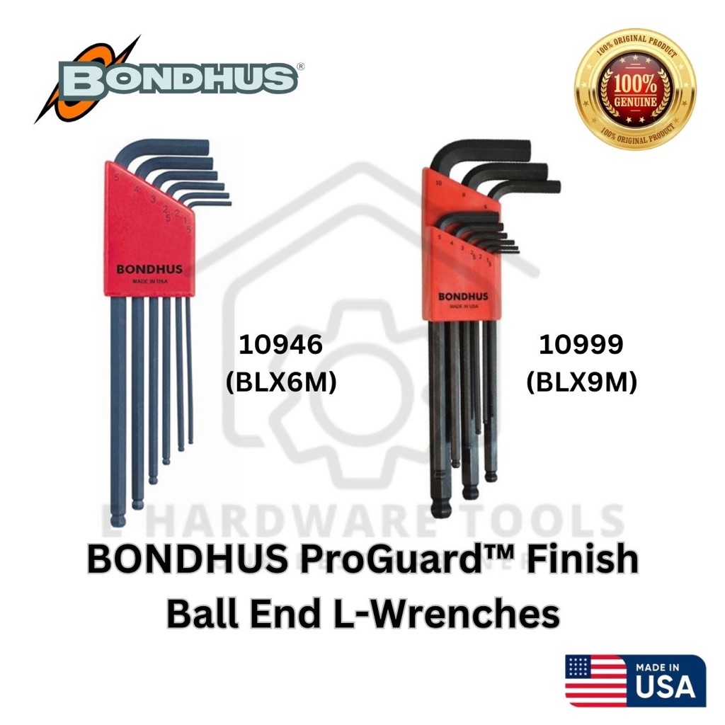 BONDHUS ProGuard™ Finish Ball End L-Wrenches Allen key hex key 10946 BLX6M 10999 BLX9M | Shopee ...