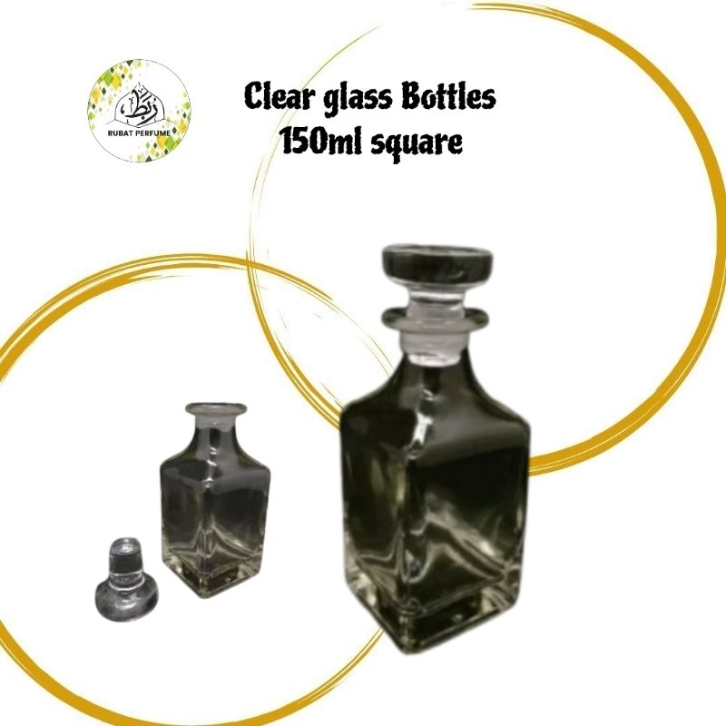 Botol kaca display square clear glass bottle display 150ml | Shopee ...