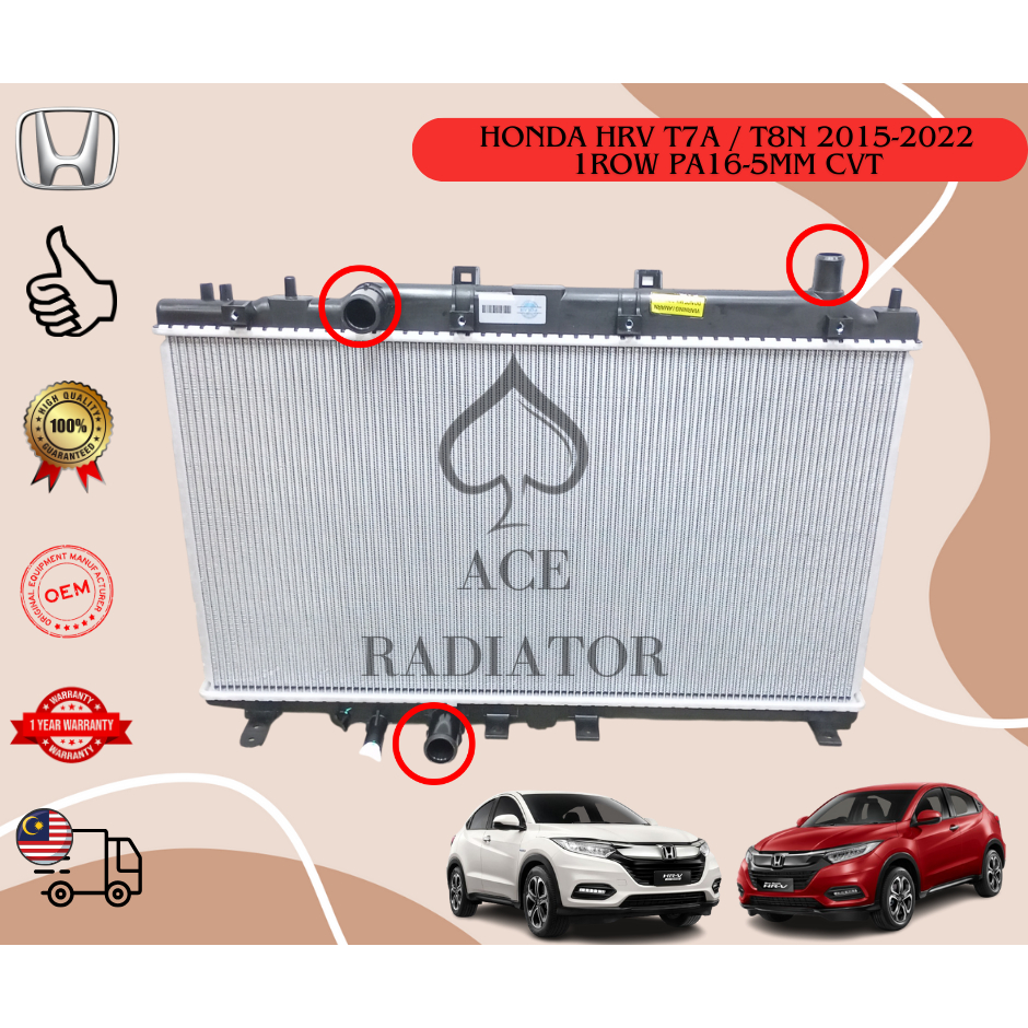HONDA HRV / HR-V T7A/T8N 2015-2022 OEM RADIATOR ASSY 1ROW PA16-5MM FIN5 ...