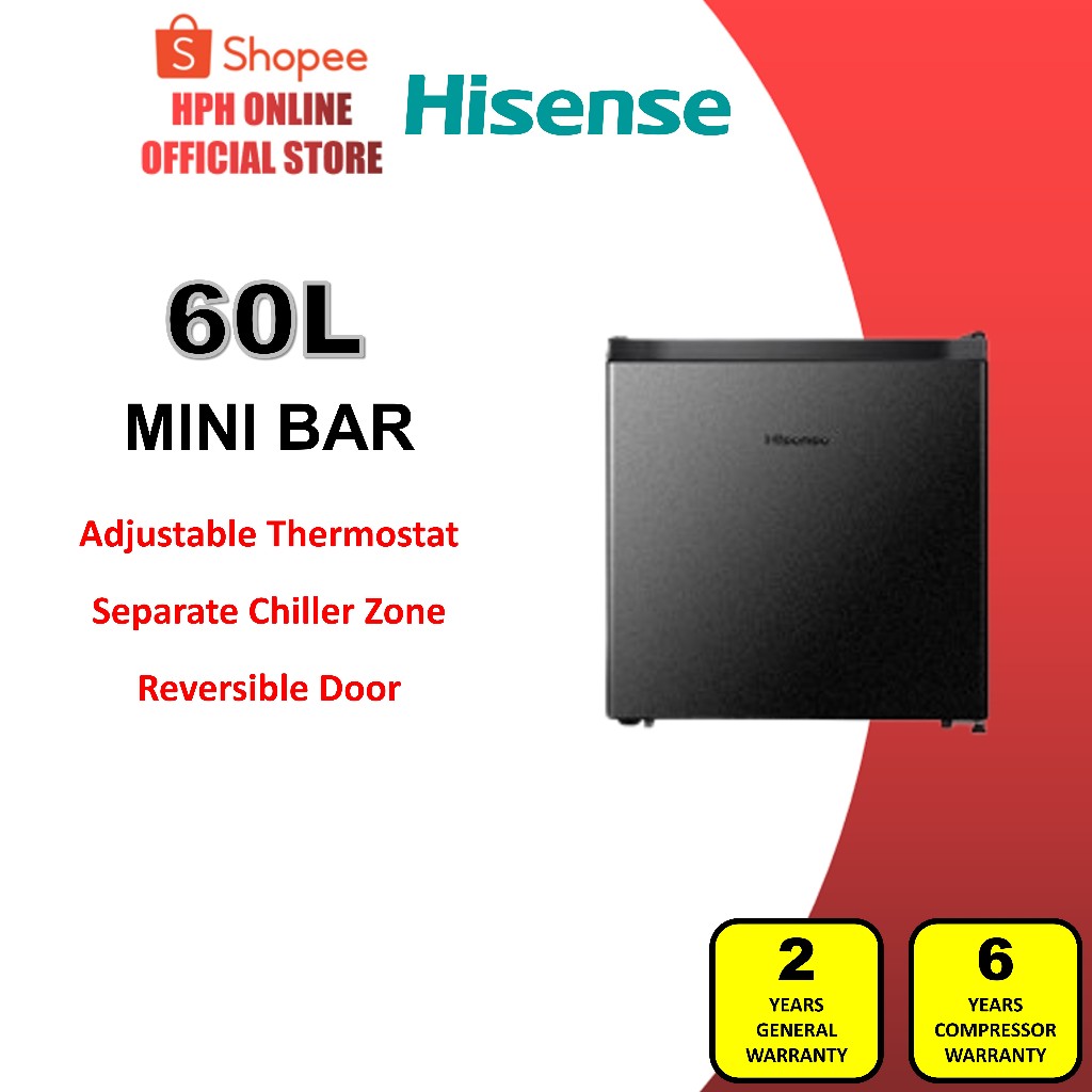 Hisense / Midea Single Door Mini Bar Fridge Refrigerator (50L / 60L ...