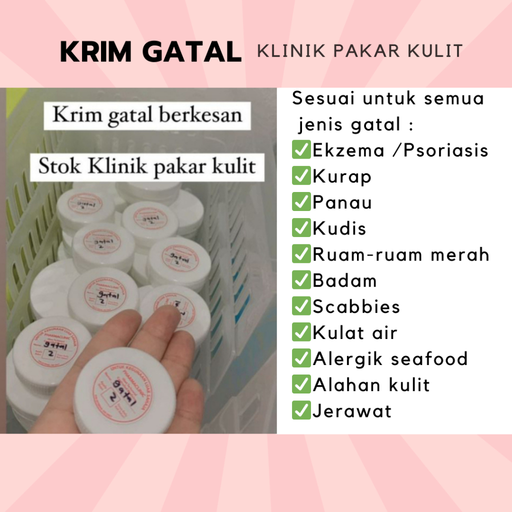 Krim Gatal Kulit Kudis /Balm Gatal Original Klinik GATAL KURAP,PANAU ...