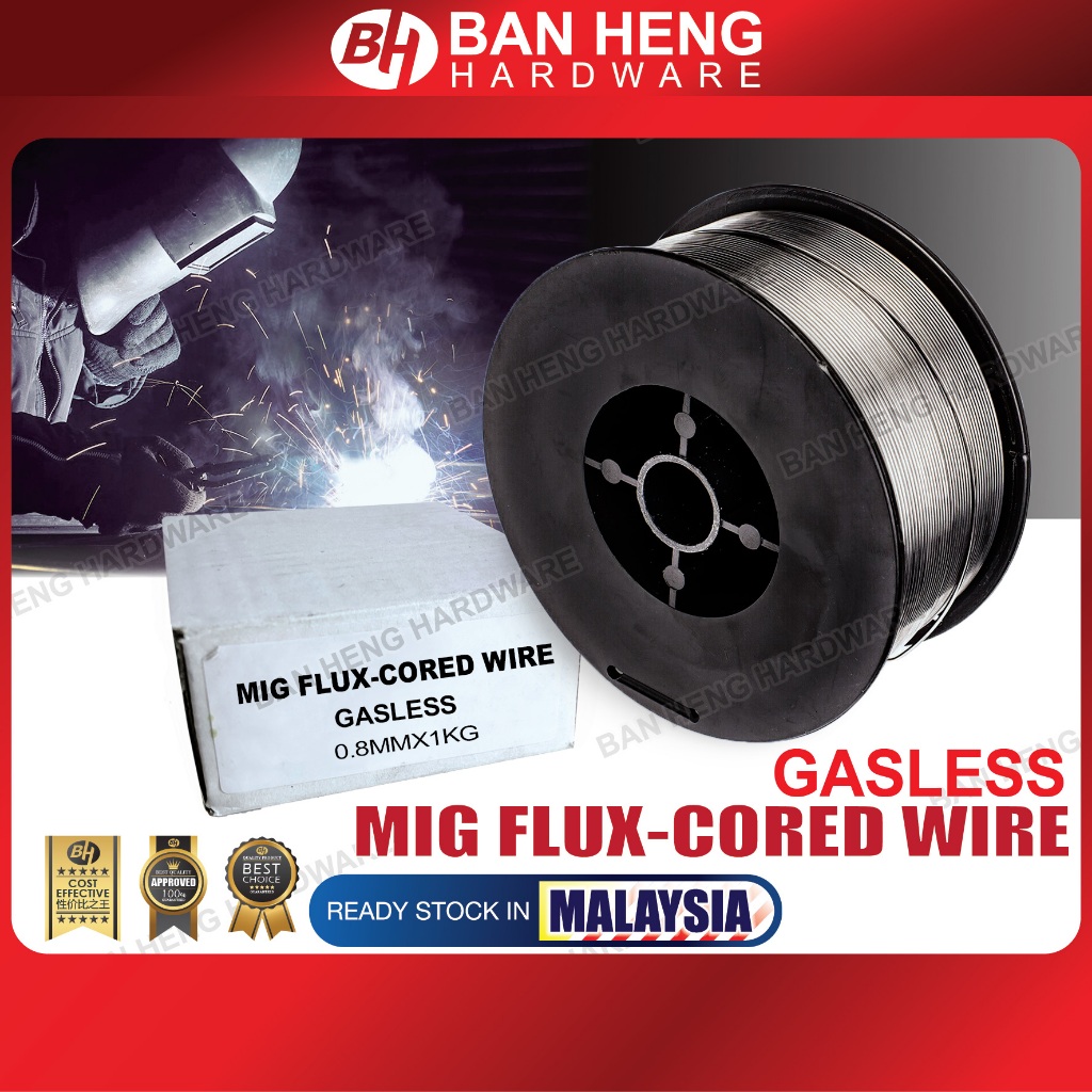 MIG FLUX-CORED WIRE 0.8MM X 1KG / GASLESS WIRE MIG WELDING | Shopee ...