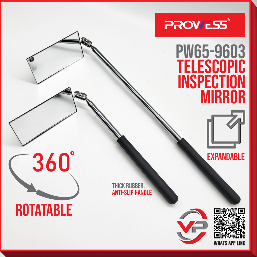 PROWESS PW65-9603 TELESCOPIC INSPECTION MIRROR RECTANGLE ADJUSTABLE ...