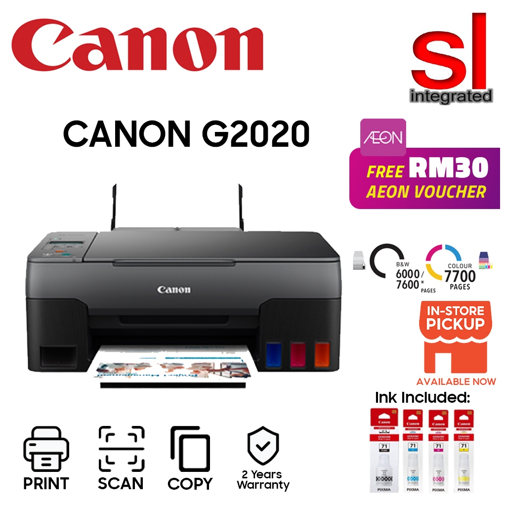Canon PIXMA Ink Efficent G2020 Printer (Print, Scan, Copy) | Shopee ...