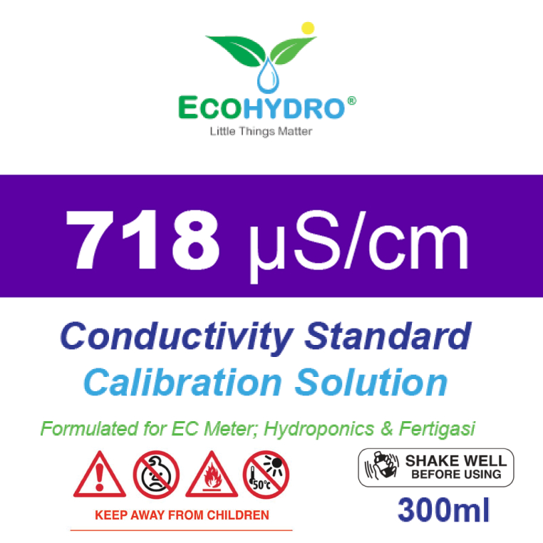 718μS/cm (25°C) 300ml Conductivity Standard Calibration Solution EC/TDS ...