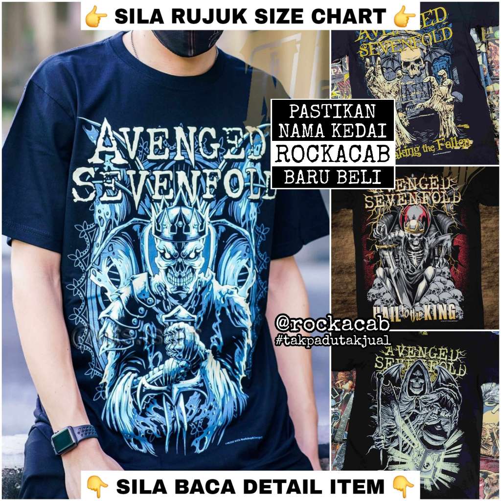 (Pit 17-25) NTS Baju A7X Avenged Sevenfold Band Tshirt NEW TYPE SYSTEM ...