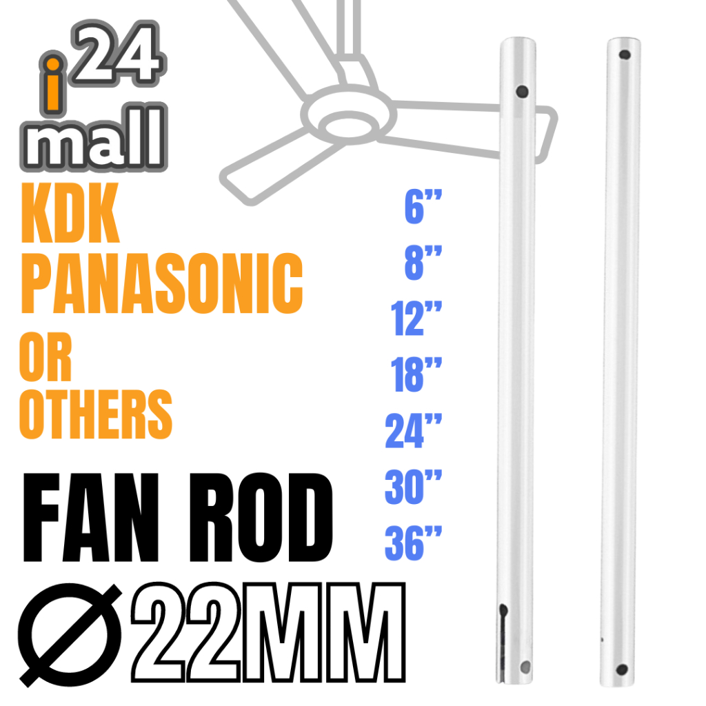 UNIVERSAL Ceiling Fan Rod KDK/PANASONIC Fan Rod Extension 6" 8" 12" 18 ...