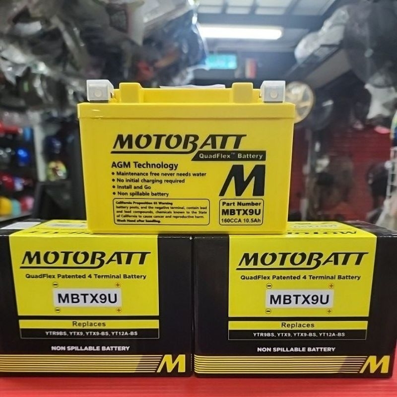 BATTERY MOTOBATT MBTX9U NINJA250/Z250/Z250 SL/Z800/KTM DUKE 200/390/SYM ...