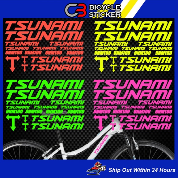TSUNAMI BICYCLE STICKER TSUNAMI CYCLING SNM 100 STICKER / SB34 | Shopee ...