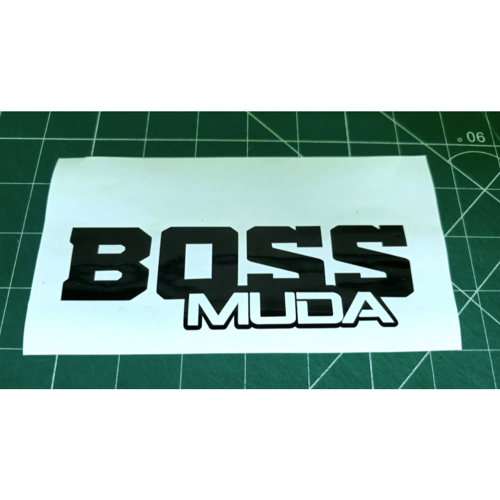 STICKER BOSS MUDA, STICKER CUTTING STICKER TAMPAL LUAR,STICKER CERMIN ...