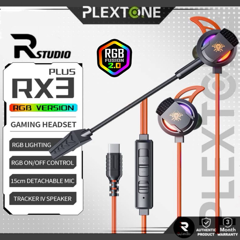 PLEXTONE RX3 PLUS In-ear Type-c Interface Wired Game Earphones ...