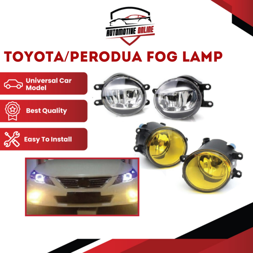 2pcs Fog Lamp Sport Car Light With Bulb Replacement OEM Toyota Perodua ...