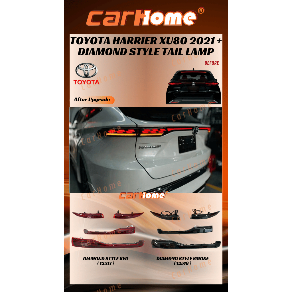 Toyota Harrier XU80 2021+ Diamond Style Tail Lamp With Signal Running ...
