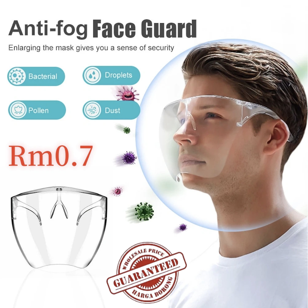 Reusable Hard Full Face Shield Safe Packing 100% Anti-fogging Large ...